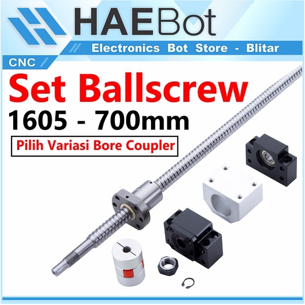 Jual [haebot] Set Ballscrew Ball Screw Sfu1605 Sfu 1605 700mm Bkbf Cnc