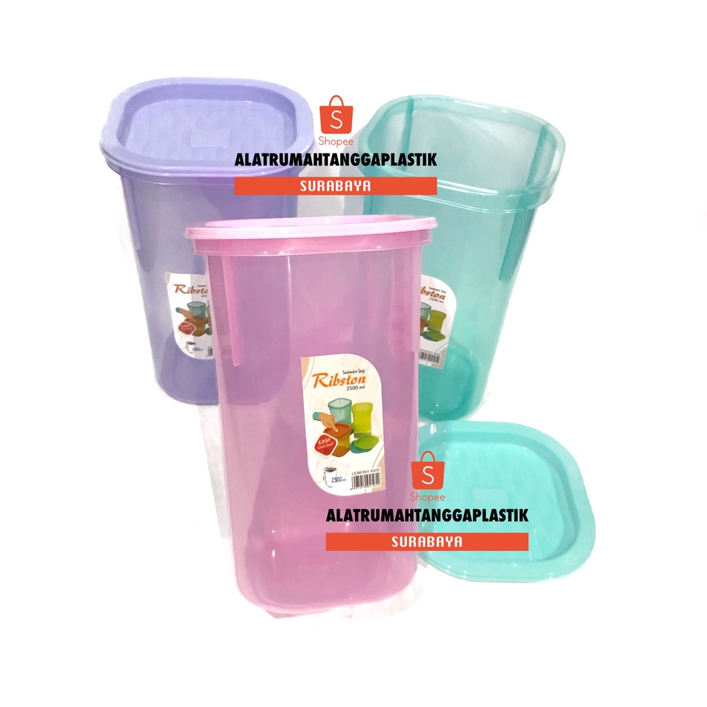 Jual 1pc Toples Lemony Ribston XL 2500ml / Toples Plastik Polos / Toples Pastel / Toples Kue ...