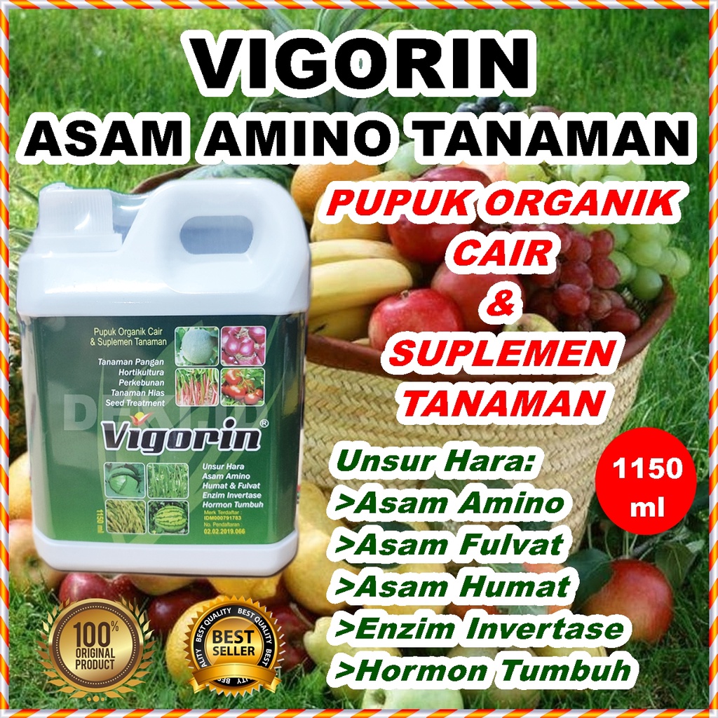 Jual Pupuk Asam Amino Fulvat Humat Tanaman Vigorin 1 Liter Aminosan ...