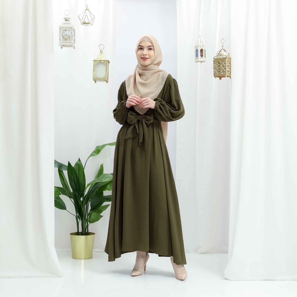 Jual Hani dress kyungmi gamis (Army) | Shopee Indonesia