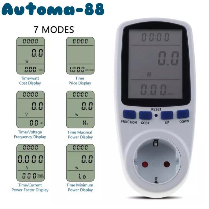 Jual STOP KONTAK WATT METER VOLT METER AMPERE METER KWH METER COS PHI ...