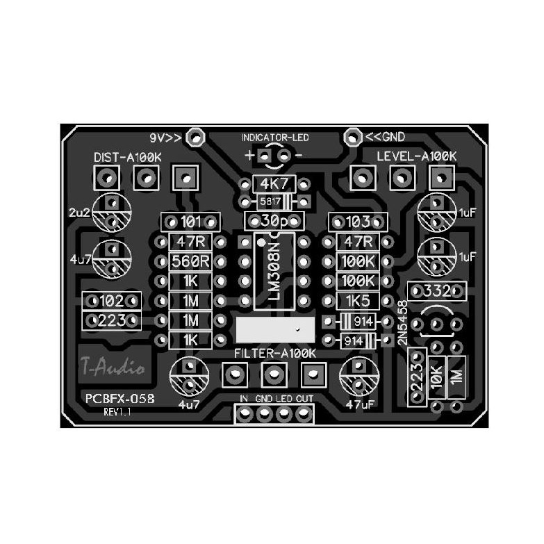 Jual T-Audio PCBFX-058 Based On Proco RAT Distortion PCB Pedal Efek ...