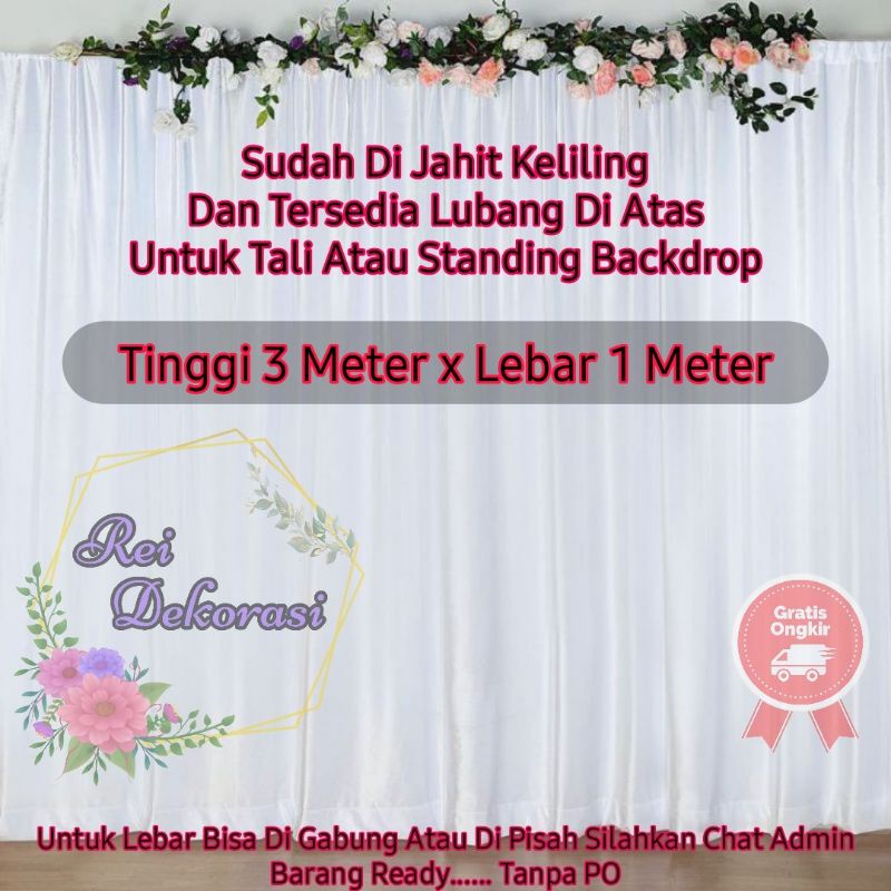 Jual TINGGI 3 METER x Lebar 1 BACKGROUND BACKDROP PILAMIN ABUTAI POLOS ...