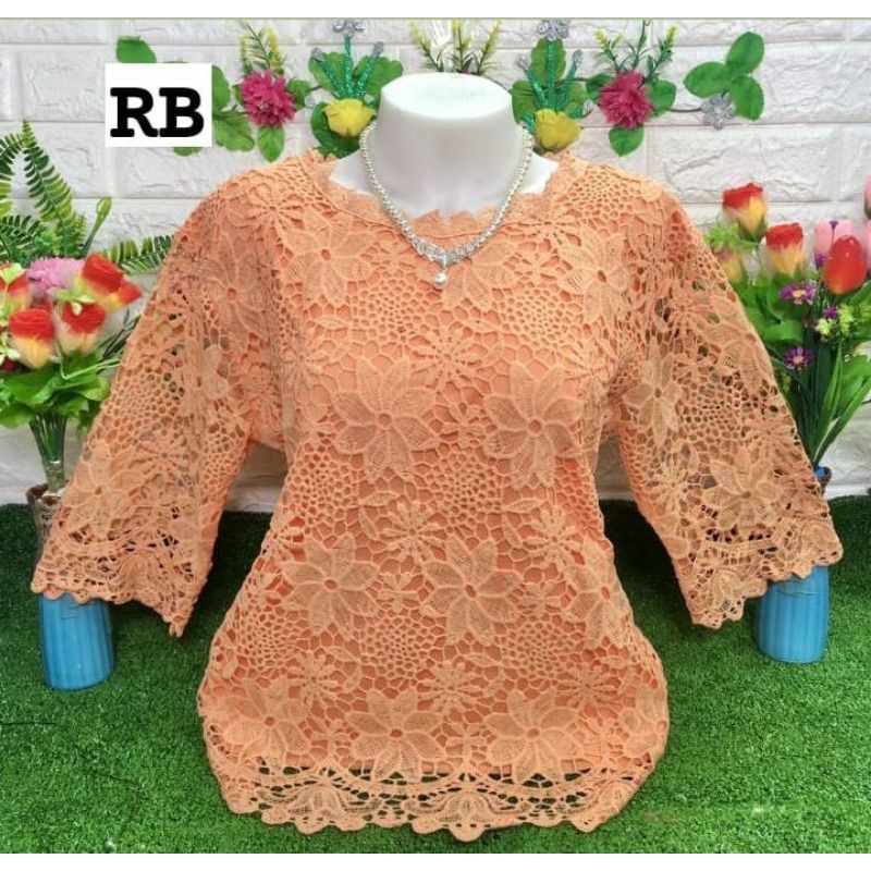 Jual BLUS FULL BROKAT Bunga | Shopee Indonesia