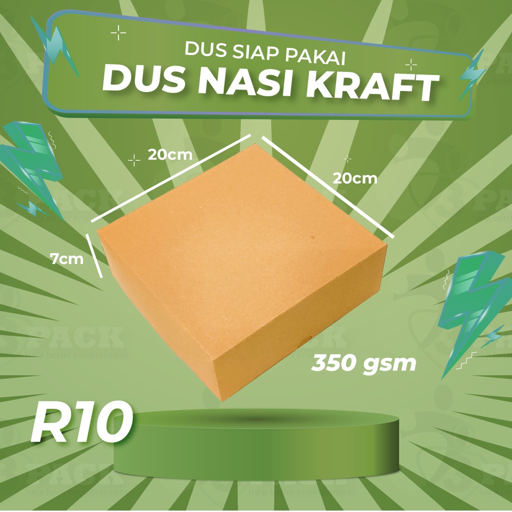 Jual DUS NASI R10 20x20 SIAP PAKAI 350gsm / BOX KATERING R10 20x20 ...