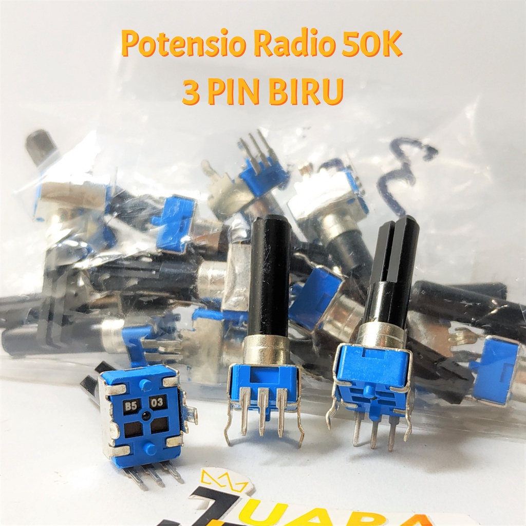 Jual POTENSIO RADIO 50K 3 PIN - 6 PIN BIRU | Potensio Radio Warna Biru ...