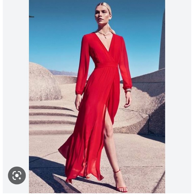 Jual Comma Maxi Dress In A Wrap Over Look | Shopee Indonesia