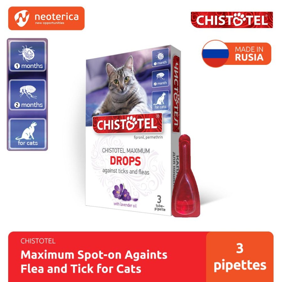 Jual Chistotel Maximum Flea & Tick for Dogs & Cats - Spot On & Collar ...