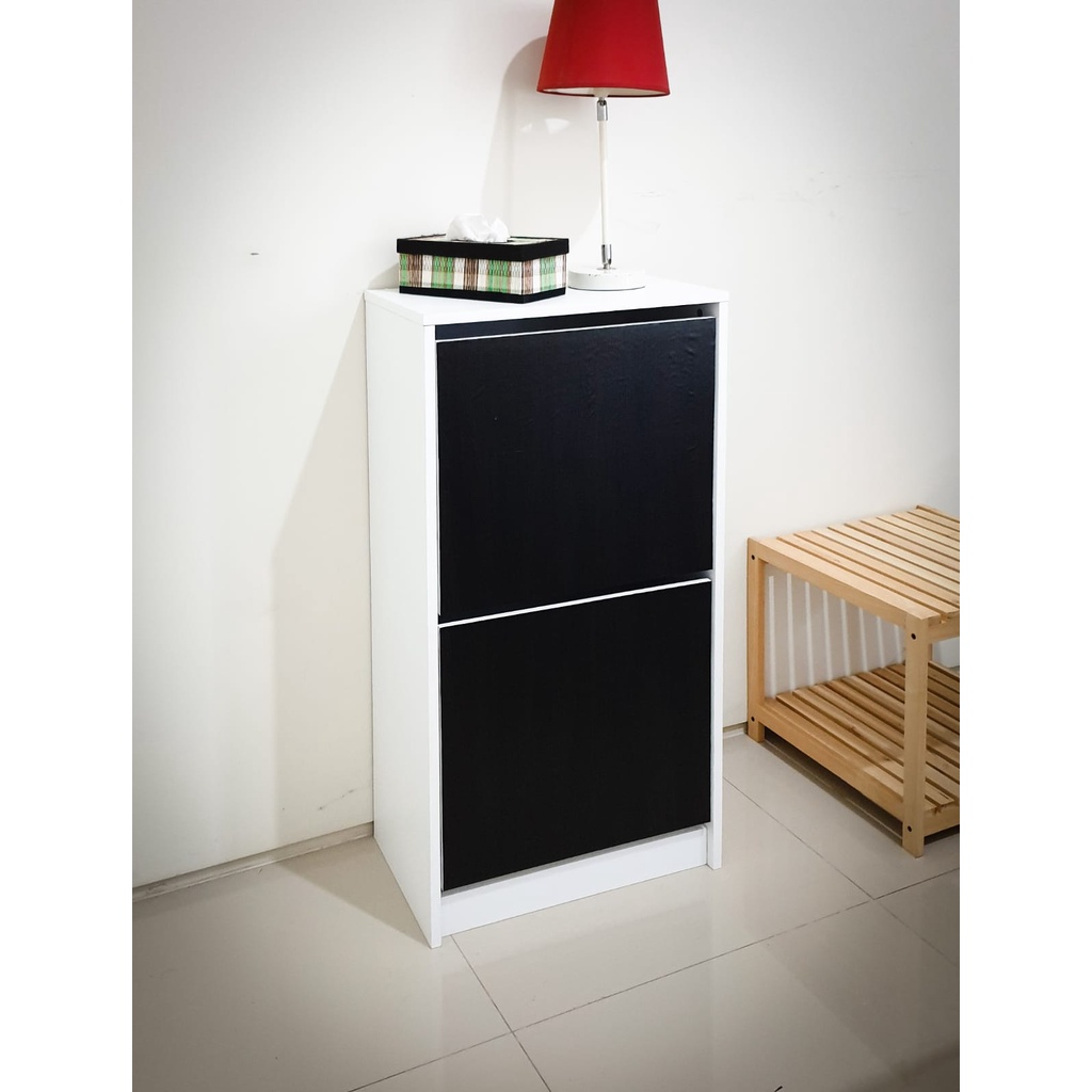 Jual Lemari Sepatu / Shoe Cabinet 2D - Hitam | Shopee Indonesia