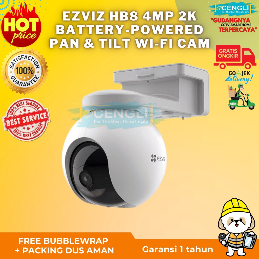 Jual IP cam Ezviz HB8 4MP 2K+ Smart CCTV Outdoor Cam Rechargeable ...