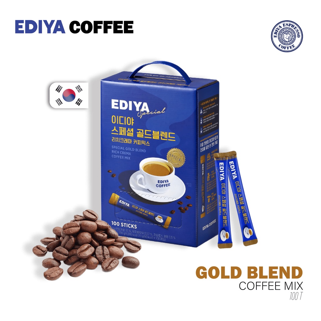 Jual EDIYA Coffee Instan Special Gold Blend Coffee Mix 1 Box 100T ...