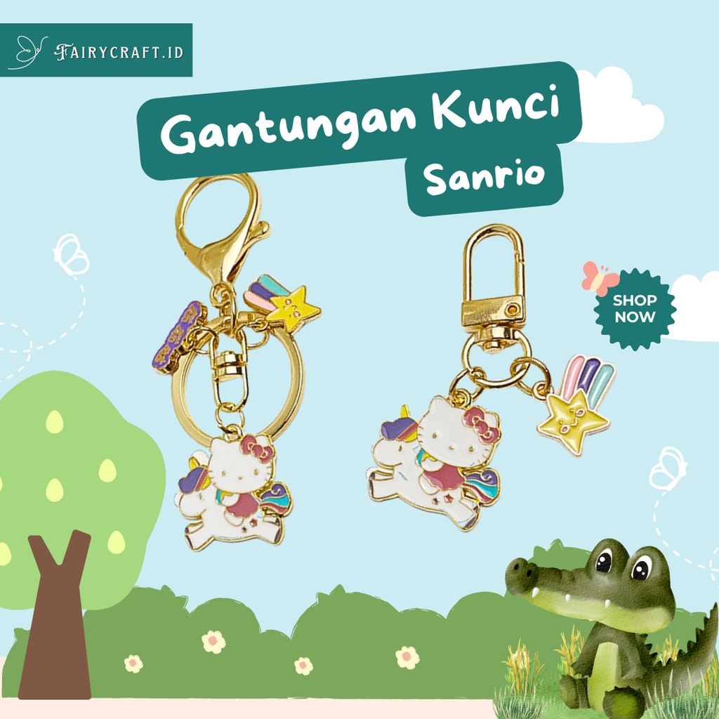 Jual FAIRYCRAFT.ID - Gantungan Kunci Motif Pelangi dan Hello Kitty ...