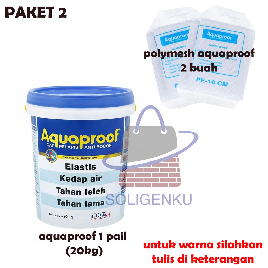 Jual FREE HADIAH KAOS / SARUNG / TOPI Aquaproof Pail / 20 kg Cat Pelapis anti Bocor Aqua proof ...