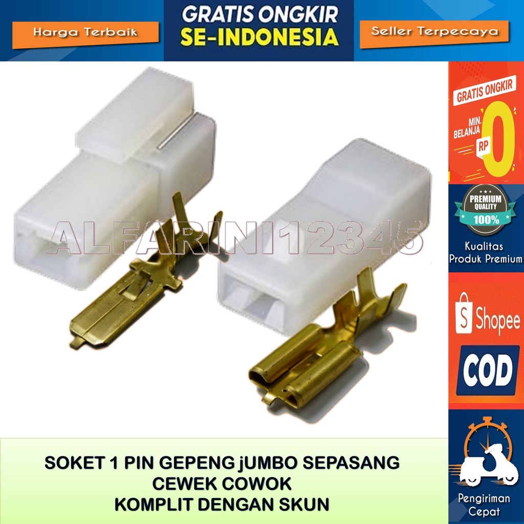Jual Soket motor mobil 1 pin male female jumbo dan skun - SOKET SOCKET ...