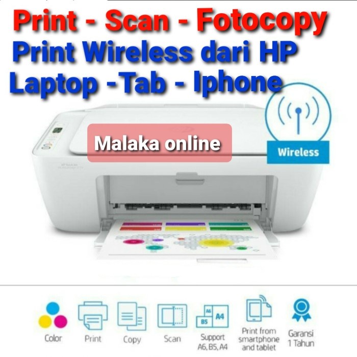 Jual PRINTER WIRELESS ALL IN ONE PRINTER WIFI HP SCAN FOTOCOPY ORIGINAL ...