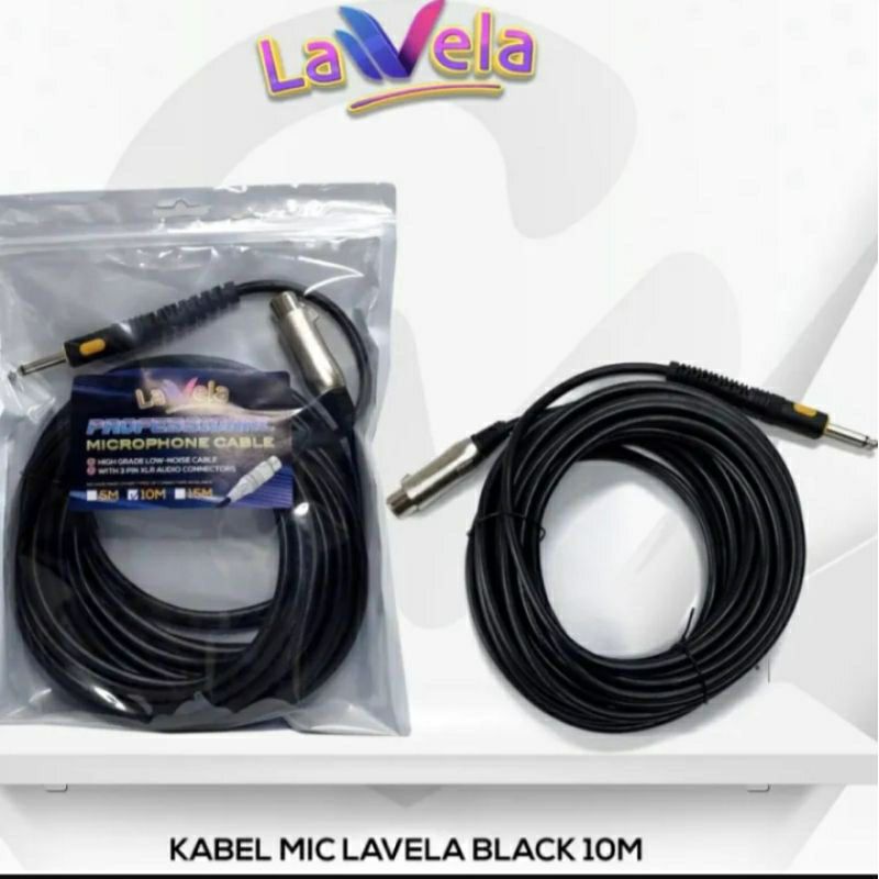 Jual KABEL MICROPHONE 10 METER,/ KABEL MIC LAVELA HITAM | Shopee Indonesia