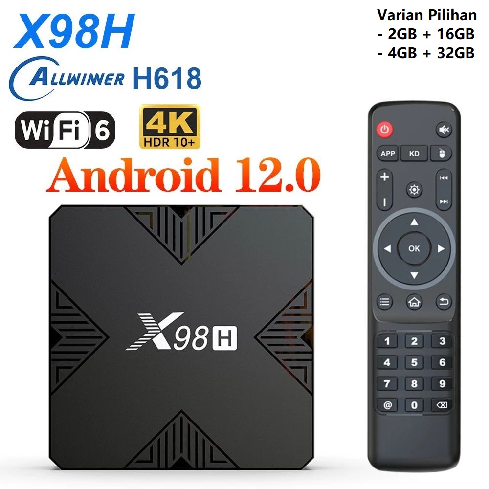 Jual X98H - Android 12 Smart TV Box 4K UHD - Android TV Box Terbaru ...