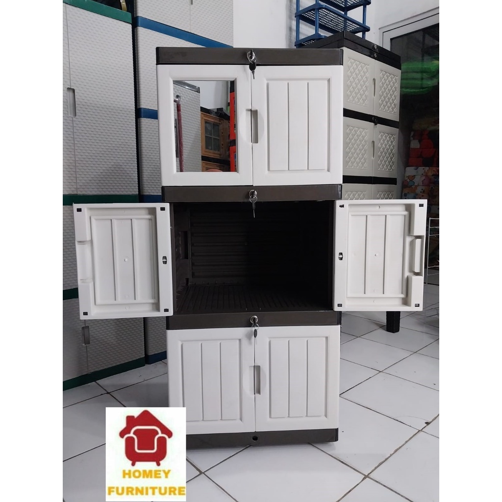 Jual PROMO !! FULL KUNCI !! Lemari plastik / lemari pakaian rak ...