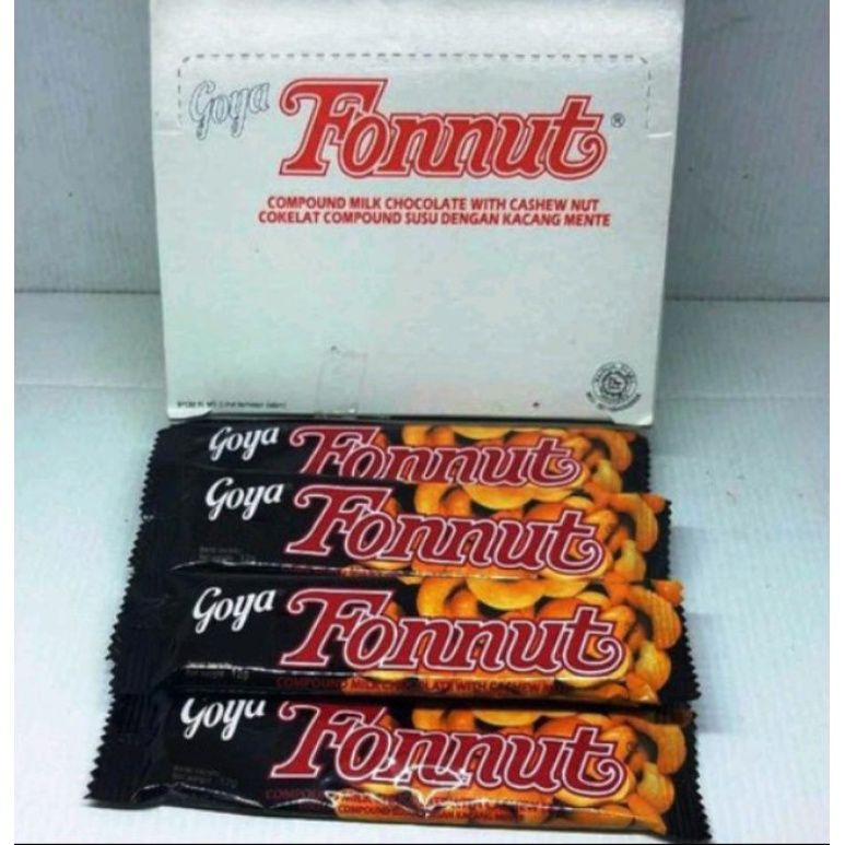 Jual Goya Fonnut Coklat Cashew Box Isi 24 x 10gr Cokelat Jadul Fonut ...