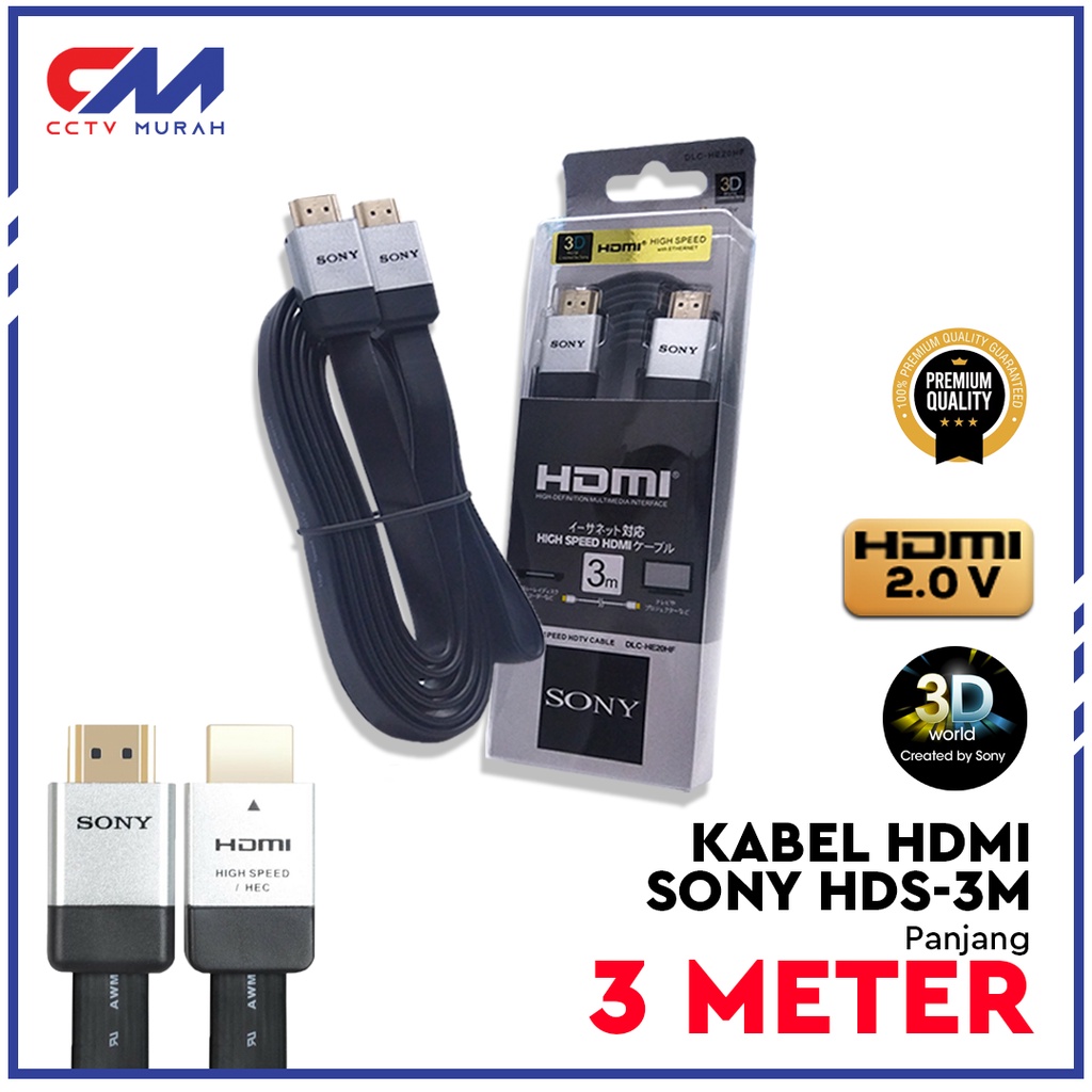 Jual KABEL HD SONY - CABLE HD TO HD - GOLD PLATE 3D Support- VERSI 2.0 ...