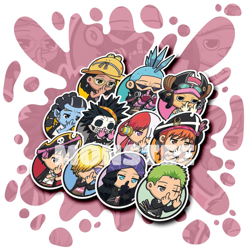 Jual Stiker Anime Chibi One Piece Red Sticker Vinyl Nami Robin Usopp ...