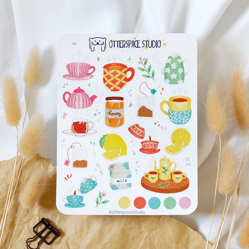 Jual Otterspace Studio | Tea Deco Sticker Sheet - Stiker Teh For ...