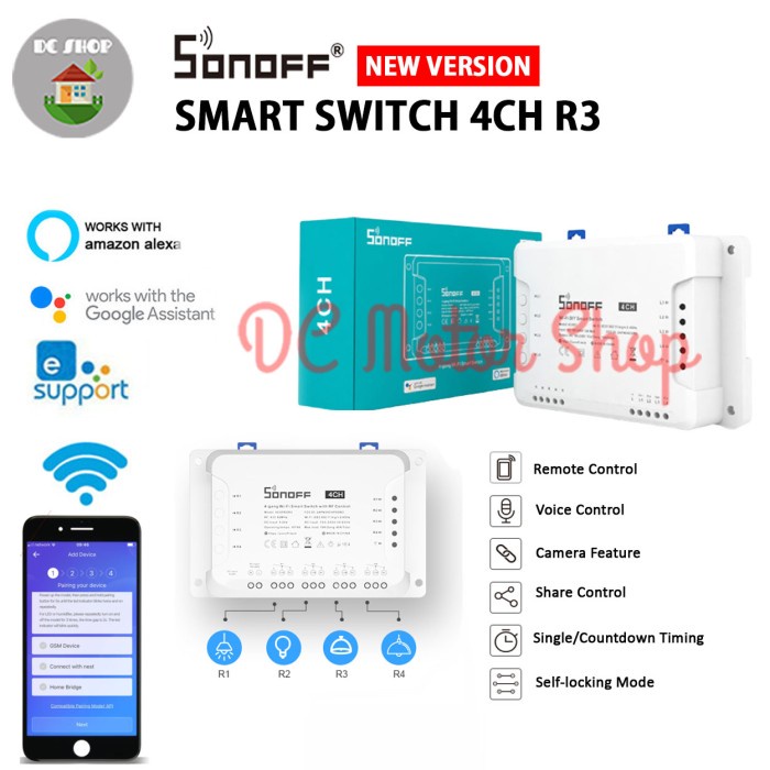 Jual SONOFF 4CH - 4 CHANNEL DIN RAIL WIFI SWITCH [SMART HOME] | Shopee ...