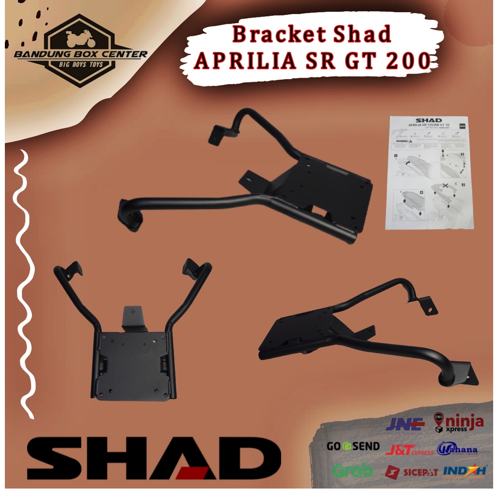 Jual Bracket Box Shad Aprilia SR GT 200 Breket Shad Original Apirlia SR ...