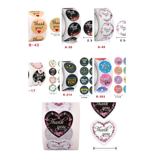 Jual Sticker Terima Kasih 500 pcs, 1 inch | Shopee Indonesia