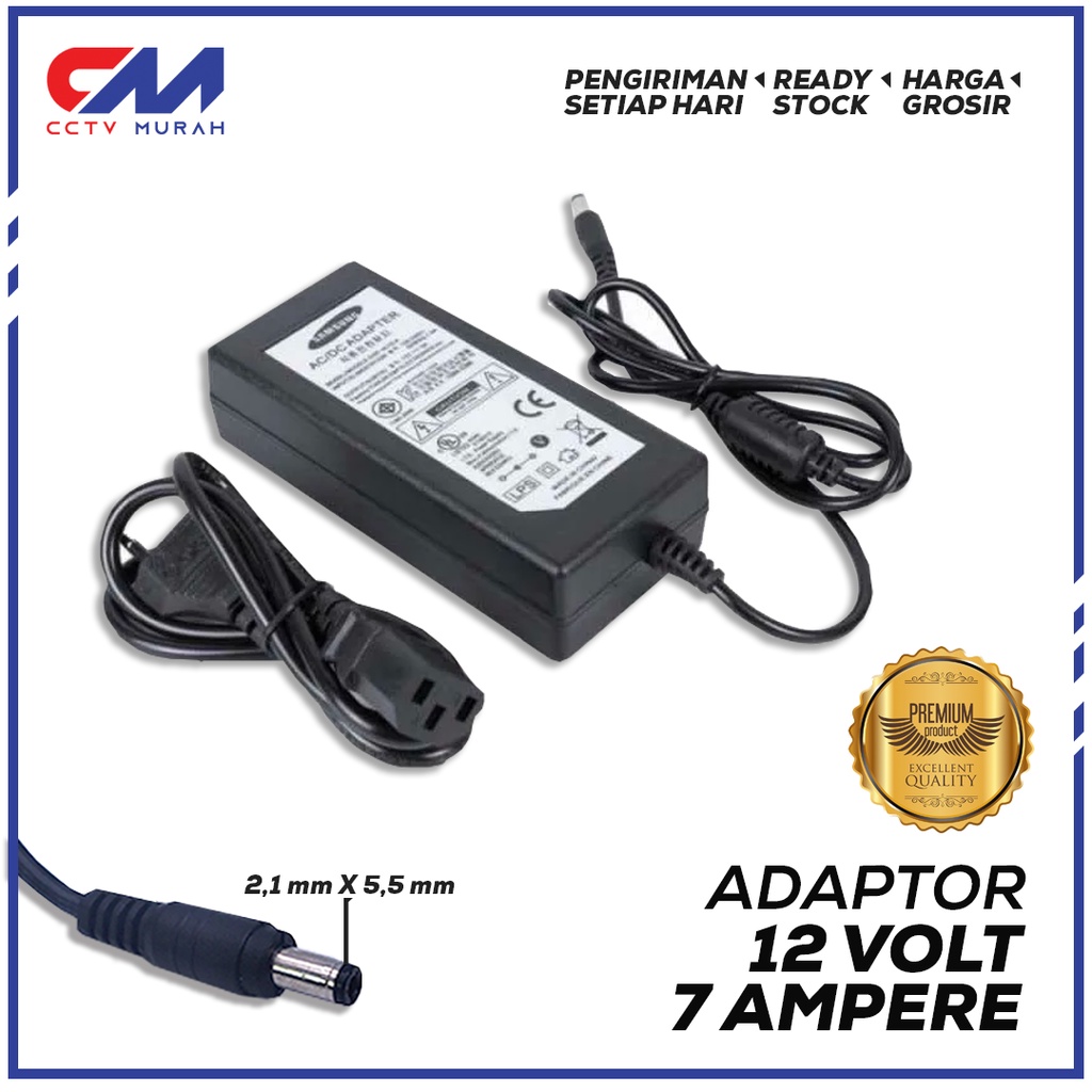 Jual Adaptor DC 12V/7A Samsung 5.5mmx2.1mm II Adaptor Dvr 12 Volt 7 ...