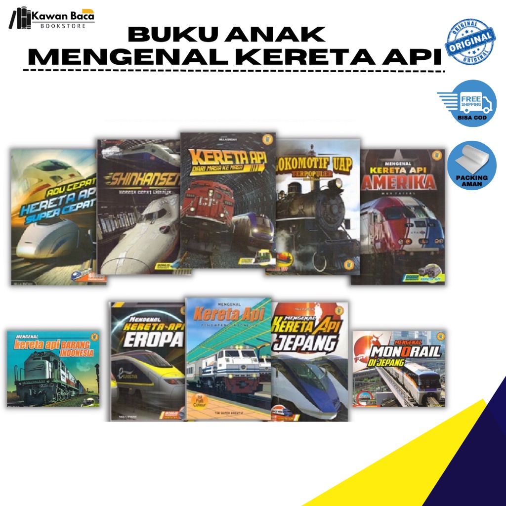 Jual Buku Anak Seri Mengenal Transportasi Kereta Api, Kereta Api Barang, Monorail, Lokomotif Uap ...