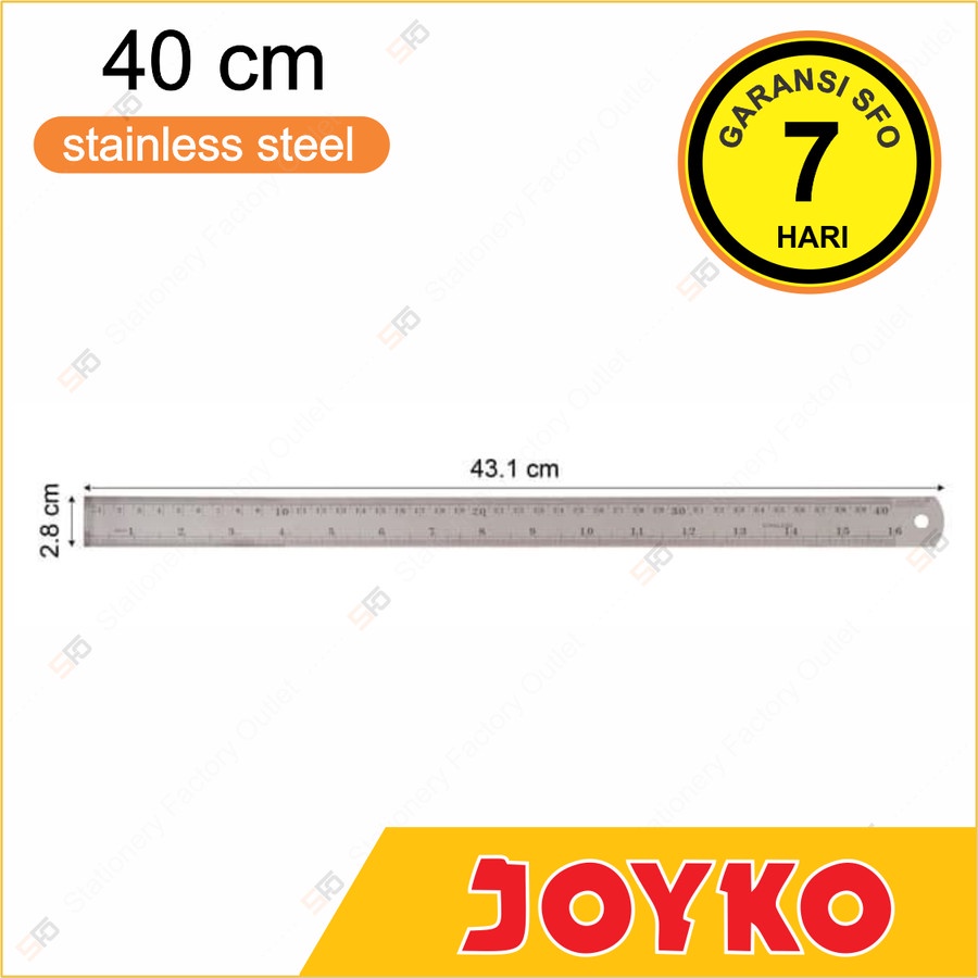 Jual Penggaris Besi Joyko 40cm - RL-ST40 - Stainless Steel Ruler 40 cm ...
