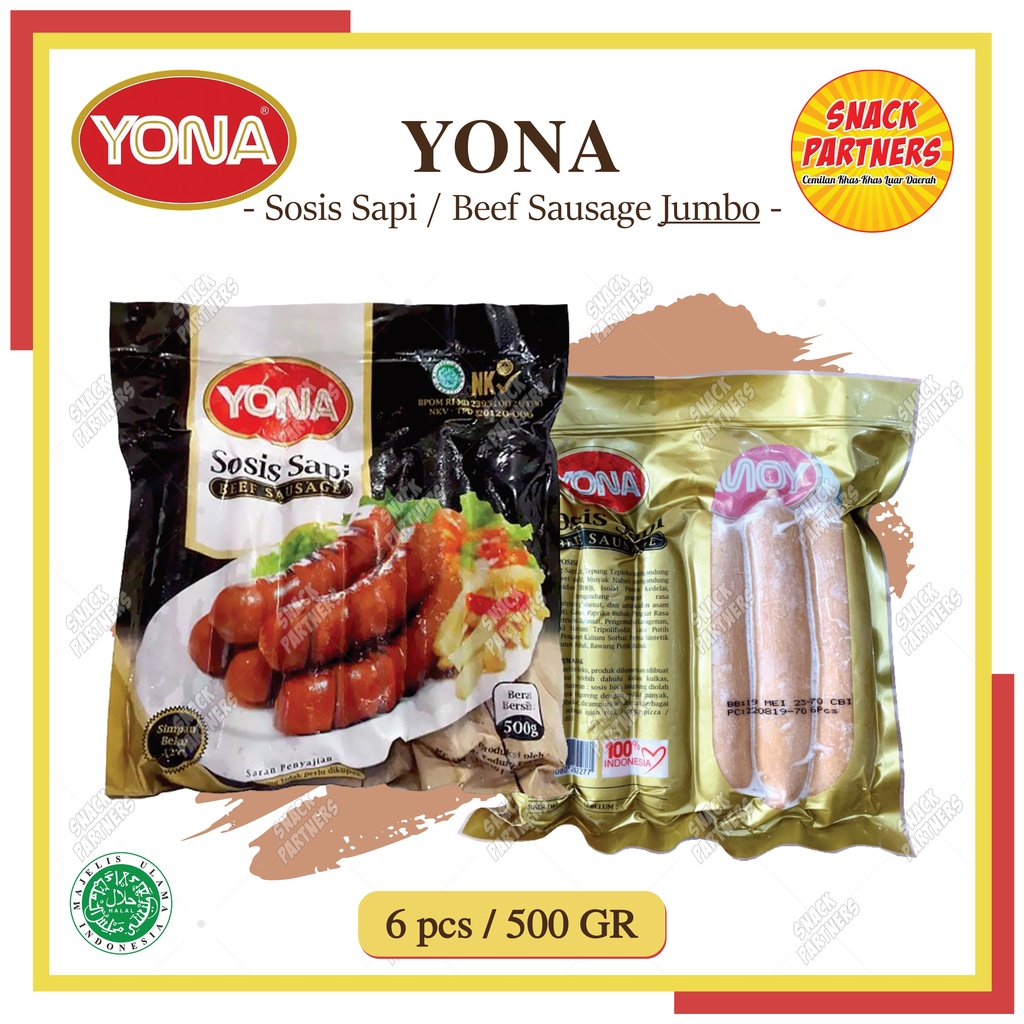 Jual YONA Sosis Sapi Besar dan Kecil / Beef Sausage Mini and Jumbo 500 ...