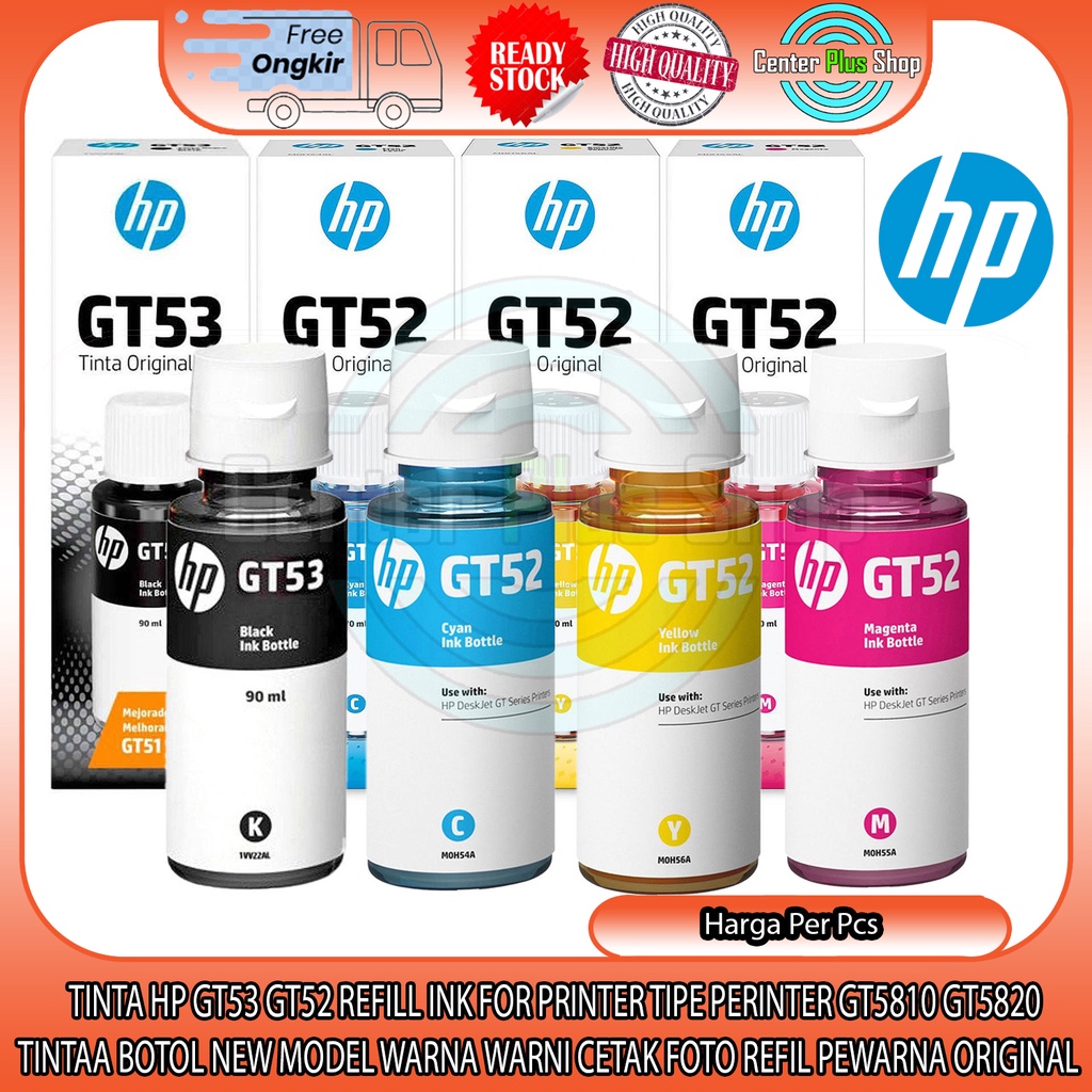 Jual HP Original Ink Gt53 Gt52 For Printer Gt5810 Gt5820 Perinter Refil ...