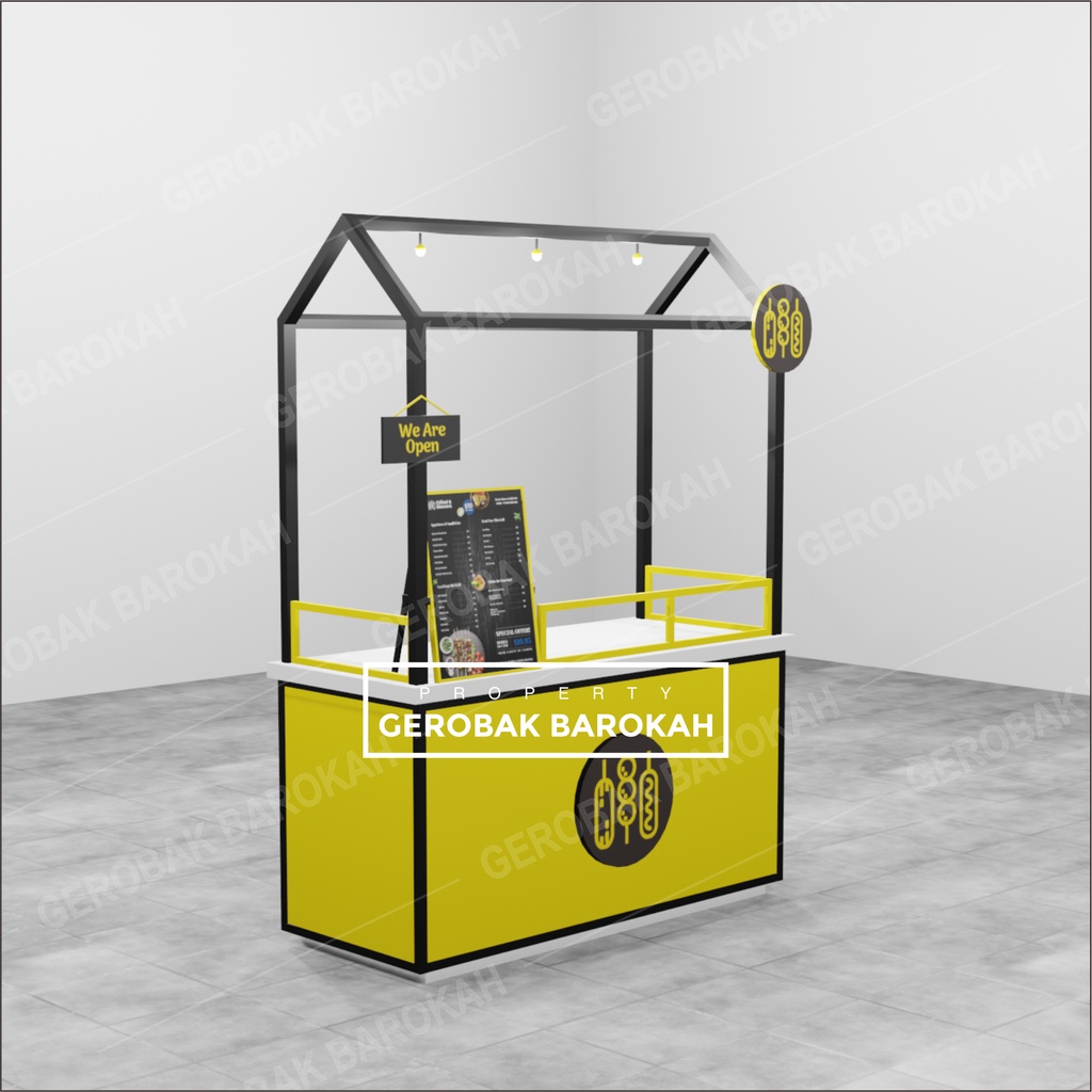 Jual Booth Jualan Makanan / Gerobak Sosis Bakar Rombong Serbaguna ...