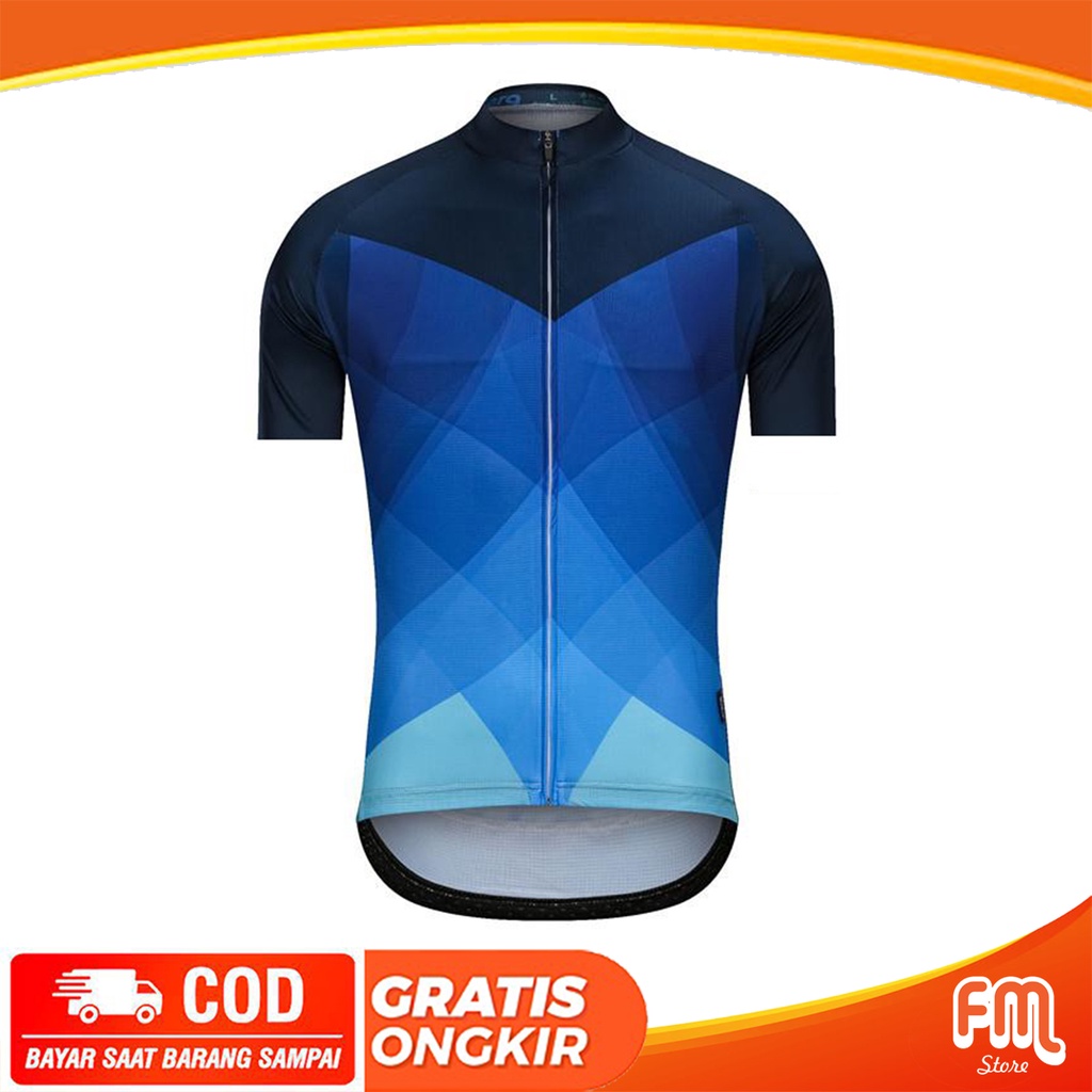 Jual Jersey Road Bike Blue Ocean Baju Sepeda MTB SELI | Shopee Indonesia