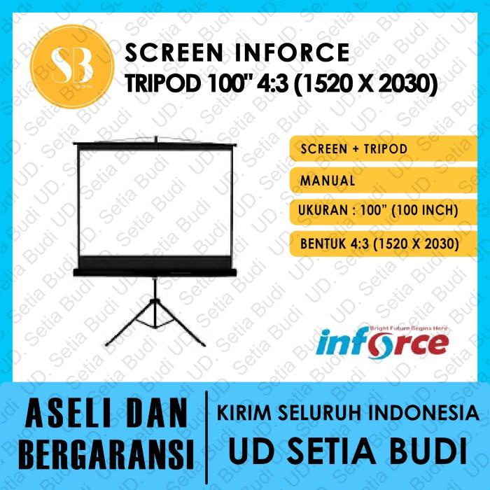 Jual Tripod Screen Projector / Layar Tripod Inforce Manual 100" 4:3 | Shopee Indonesia
