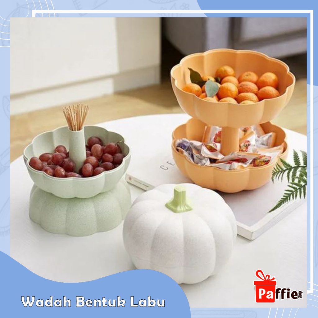 Jual Wadah bentuk labu tempat permen snack kwaci tray piring camilan ...