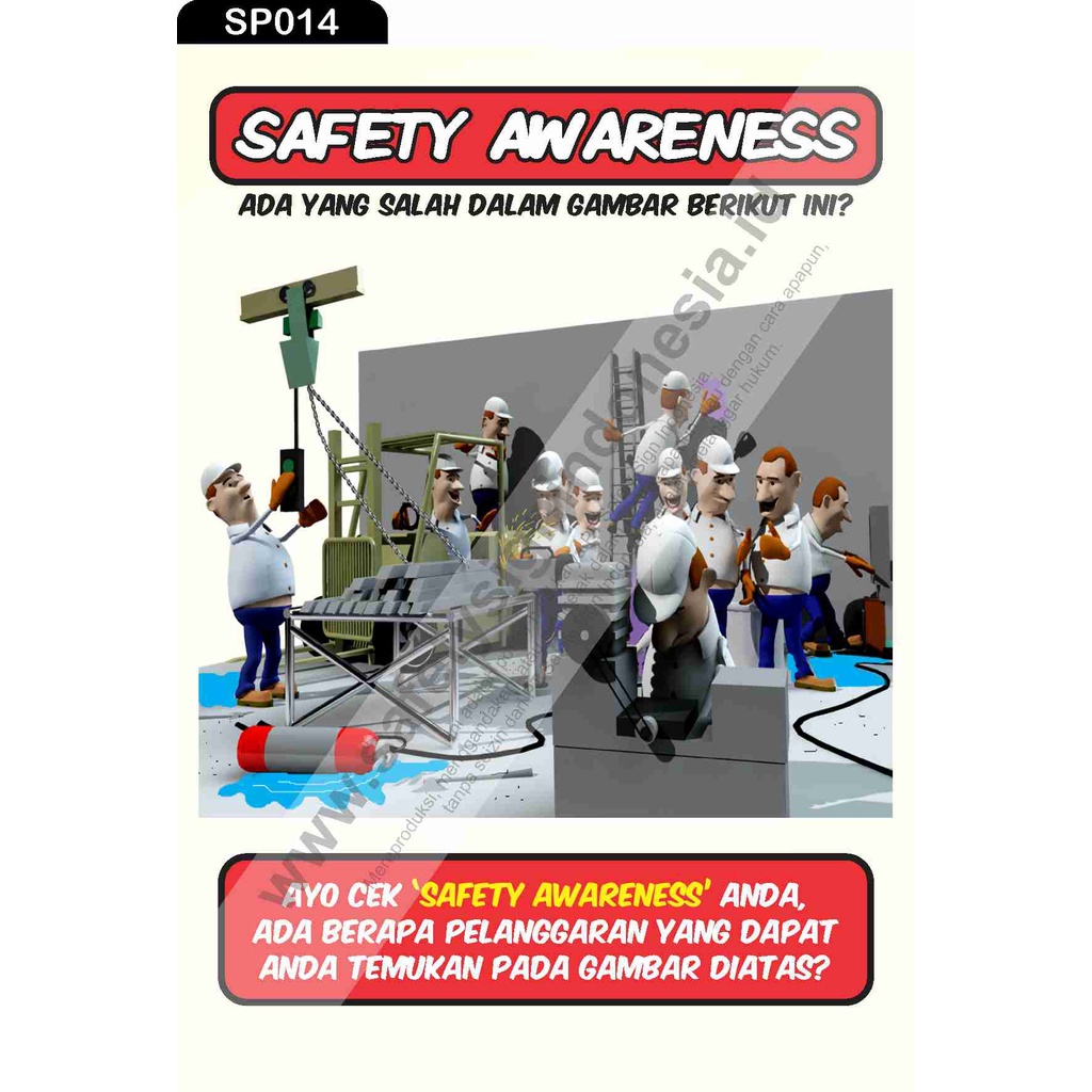 Jual SP014 Poster K3 Safety A3 - Safety Awareness, Ada yang Salah ...