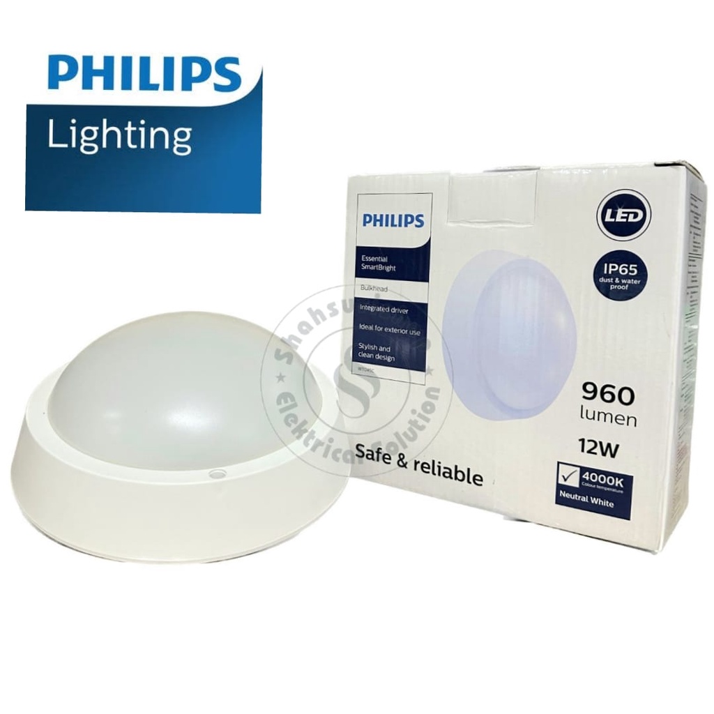 Jual PHILIPS WT045C 12W 12 WATT IP65 LAMPU DINDING OUTDOOR BULKHEAD ...