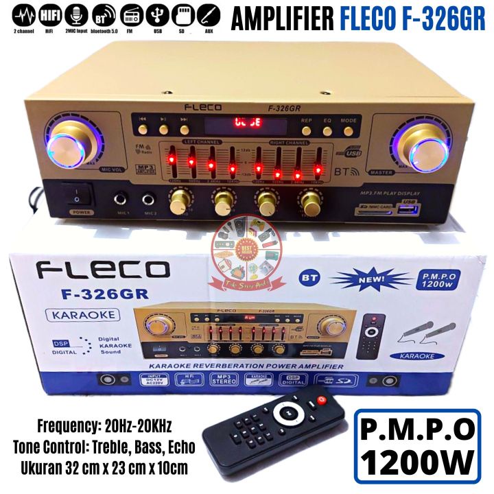 Jual Power Ampli Karaoke 2 Mic Equalizer Bass Echo Treble Amplifier ...