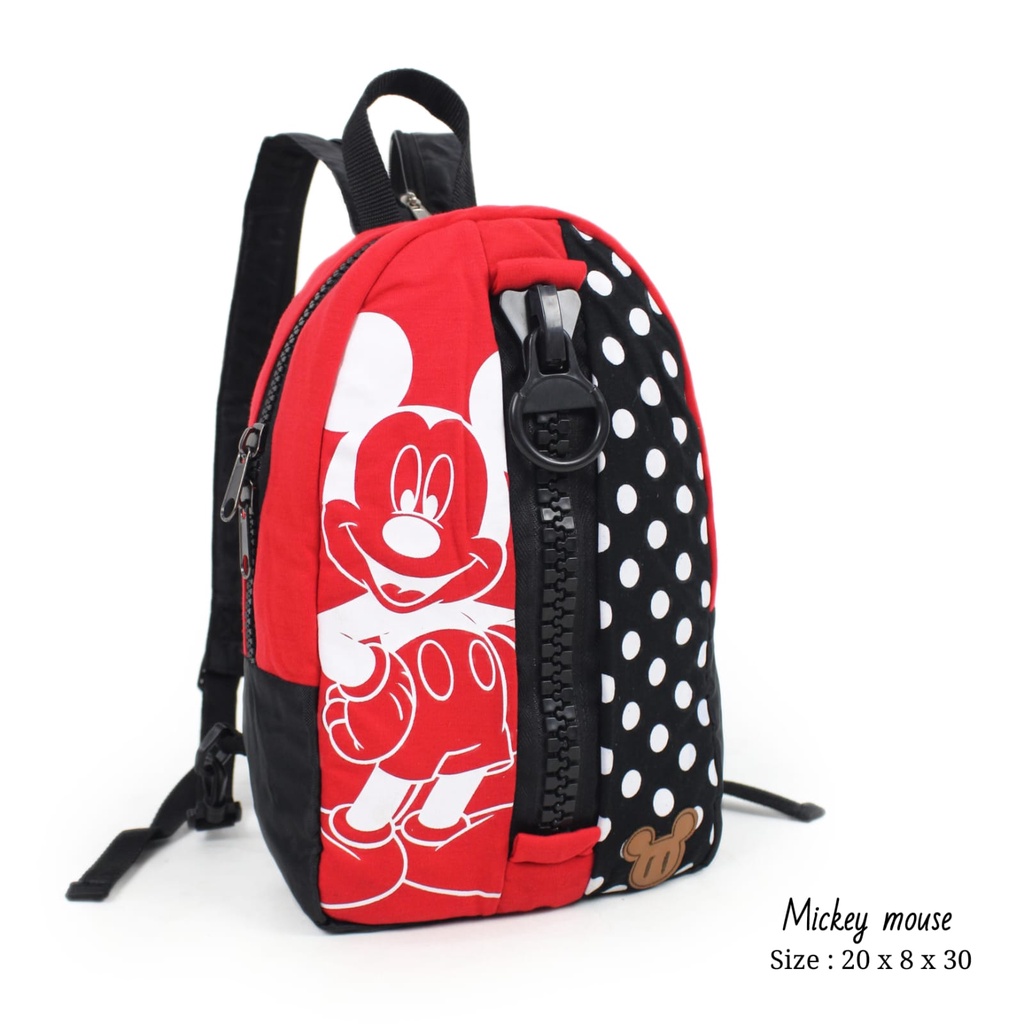 Jual Disney Mickey Minnie Monster Inc Big Zip Backpack | Shopee Indonesia