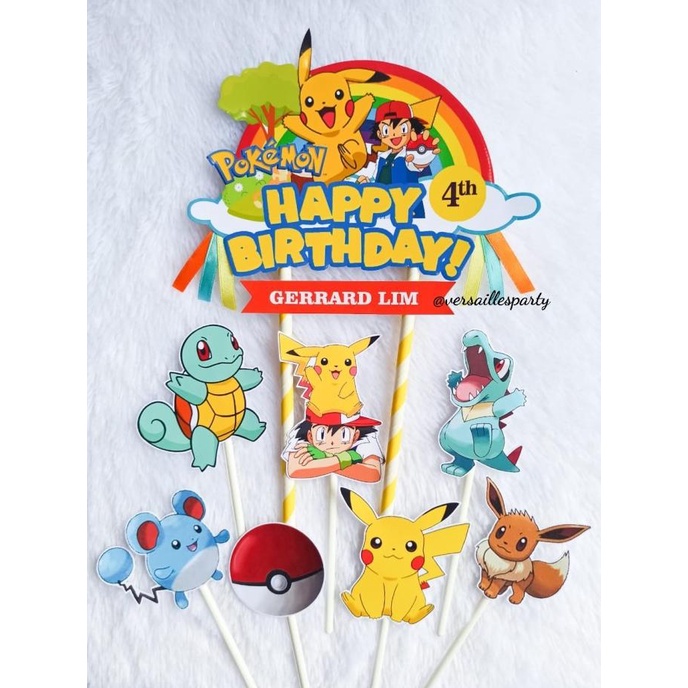 Jual Cake Topper Pokemon / Tusukan kue Pokemon / Hiasan kue Pokemon ...
