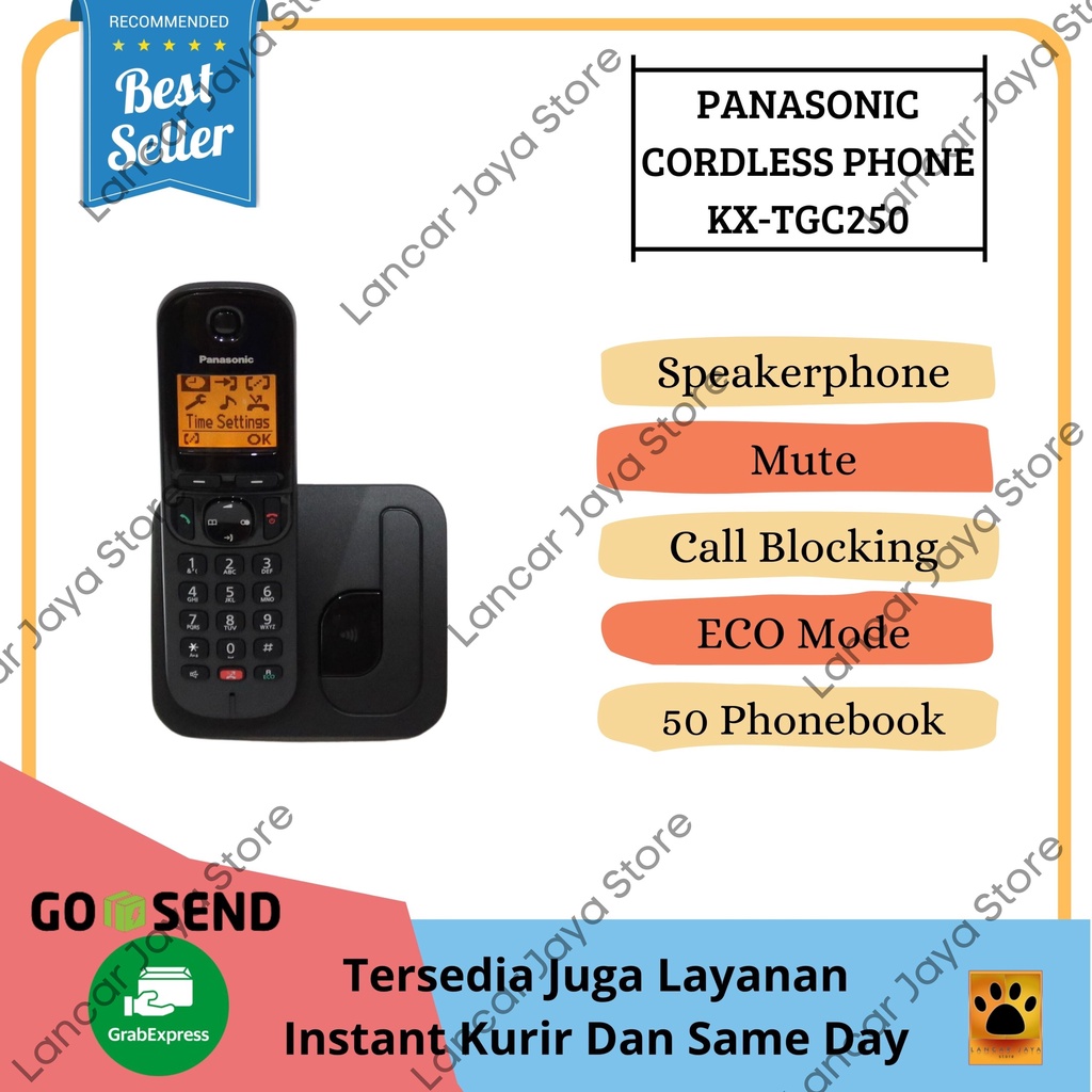 Jual Telepon Wireless Panasonic KX-TGC250 Hitam Telpon Rumah Panasonic | Shopee Indonesia