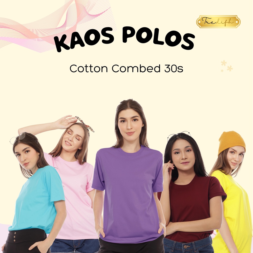 Jual [PROMO] KAOS POLOS WANITA LENGAN PENDEK S - XL (PREMIUM SOFT ...
