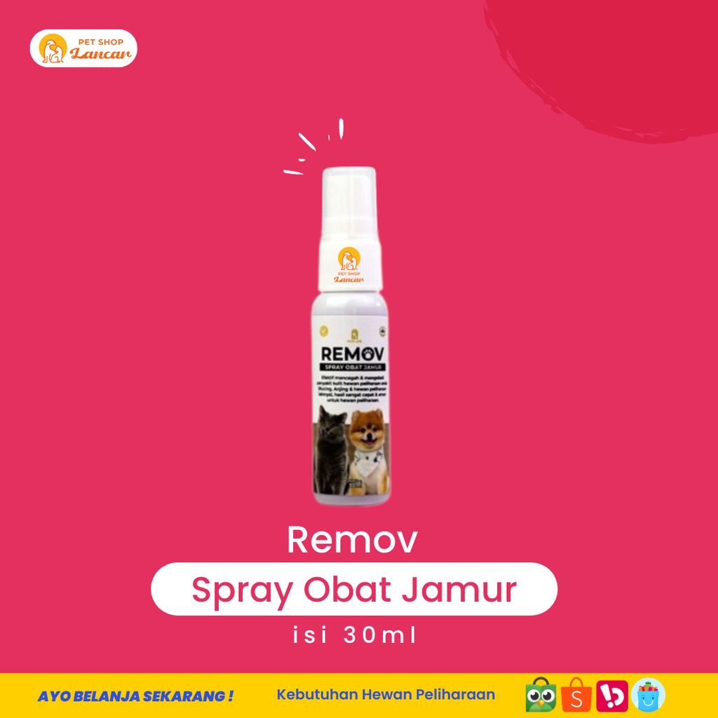Jual REMOV Spray Obat Jamur Kucing Dan Anjing 30ml | Shopee Indonesia