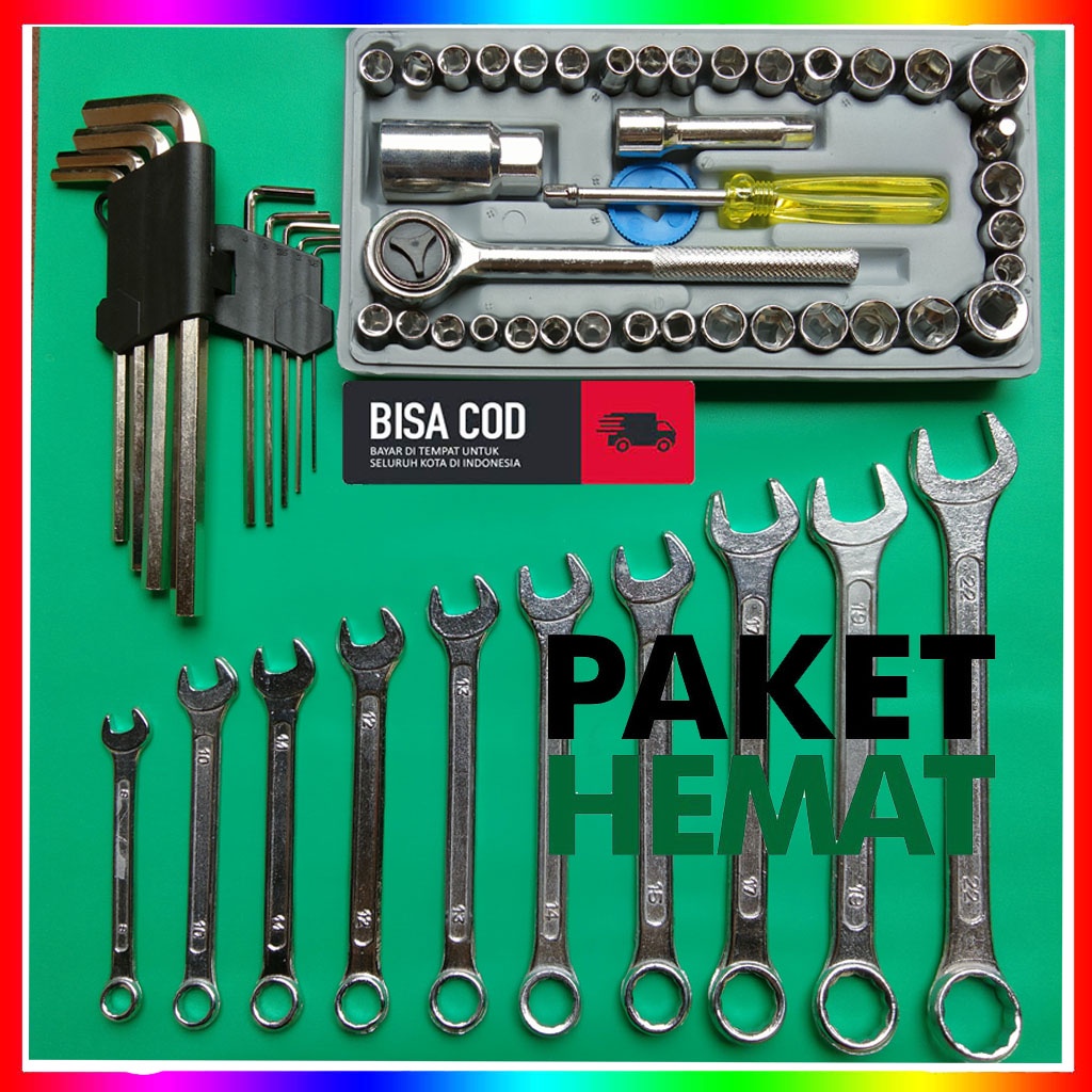 Jual Paket Kunci Shock Shok Sok 40Pcs Aiwa + Kunci Ring Pas 11Pcs 8 ...