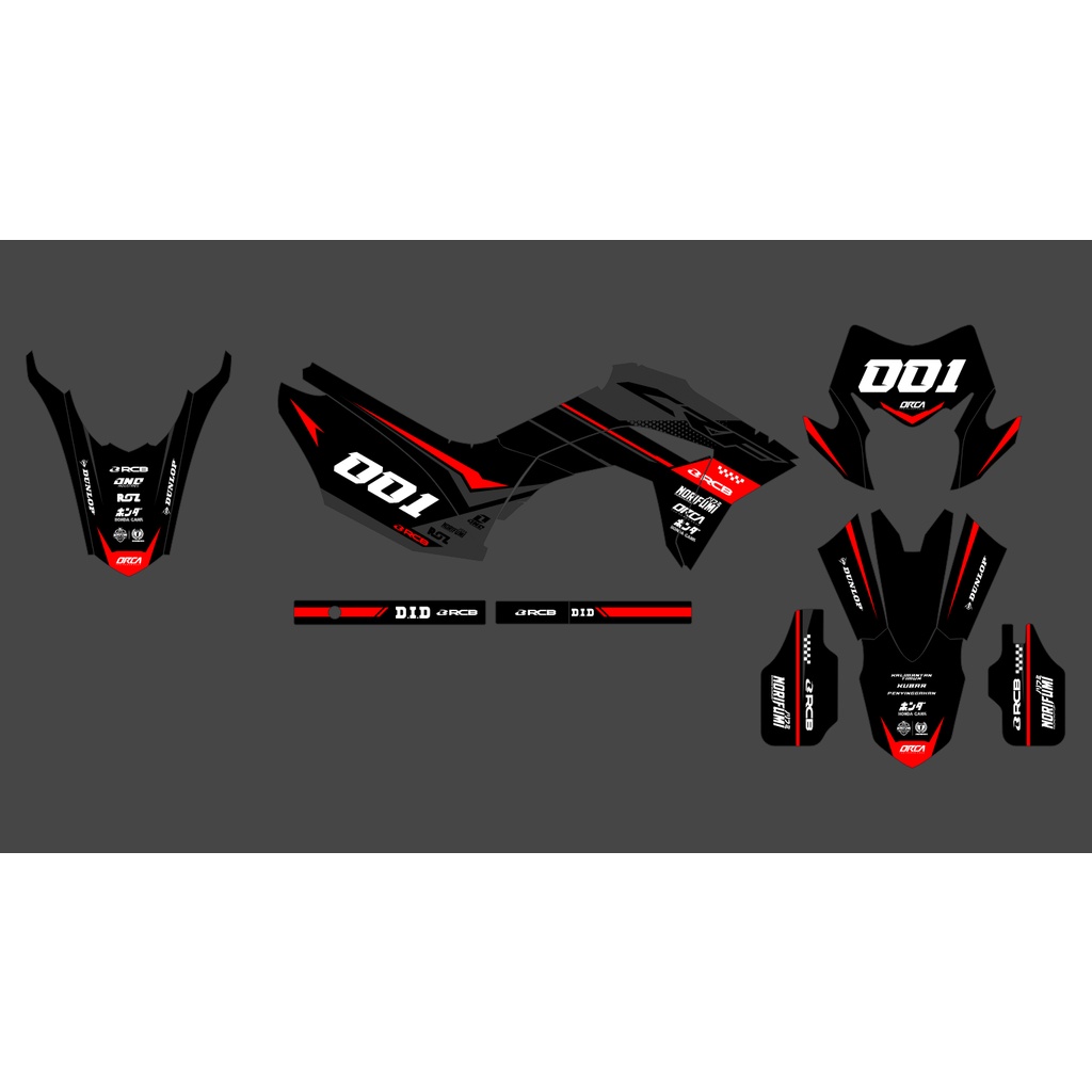 Jual DECAL STICKER CRF 150L HITAM MERAH DARK SUPERMOTO | Shopee Indonesia