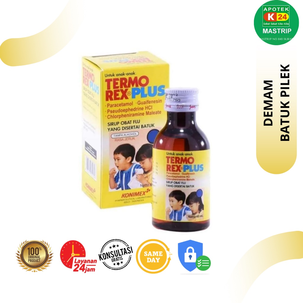 Jual Termorex Plus Sirup / Demam Batuk Pilek / 2-12 Tahun / 30ml 60ml ...