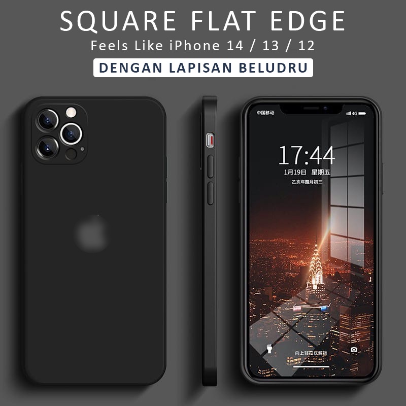 Jual SILICONE SQUARE FLAT EDGE Soft Case iP iPhone 7 8 Plus X XR XS 11 ...